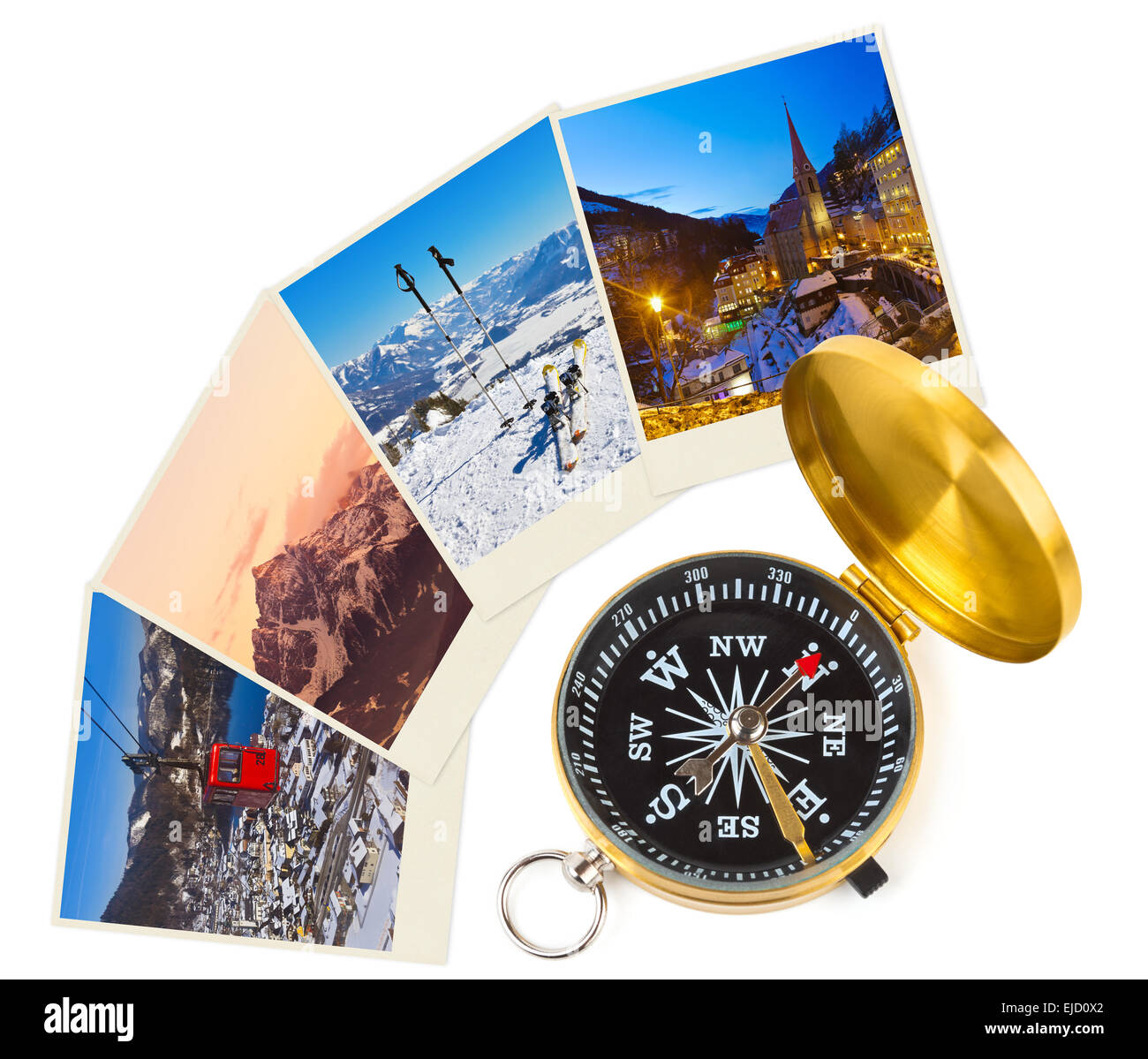 Mountains ski Austria images and compass Stock Photo - Alamy