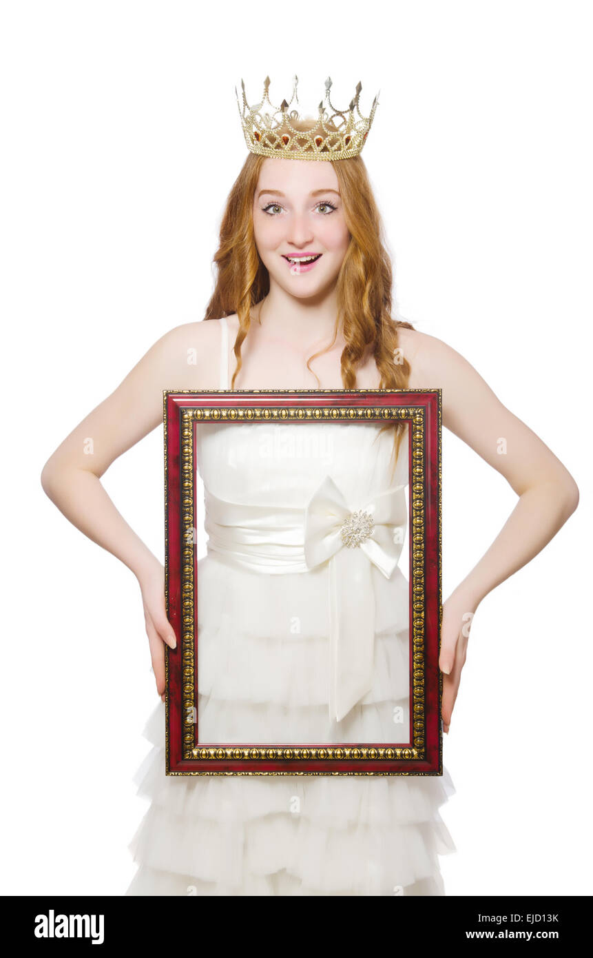 Beauty contest winner isolated on the white Stock Photo - Alamy