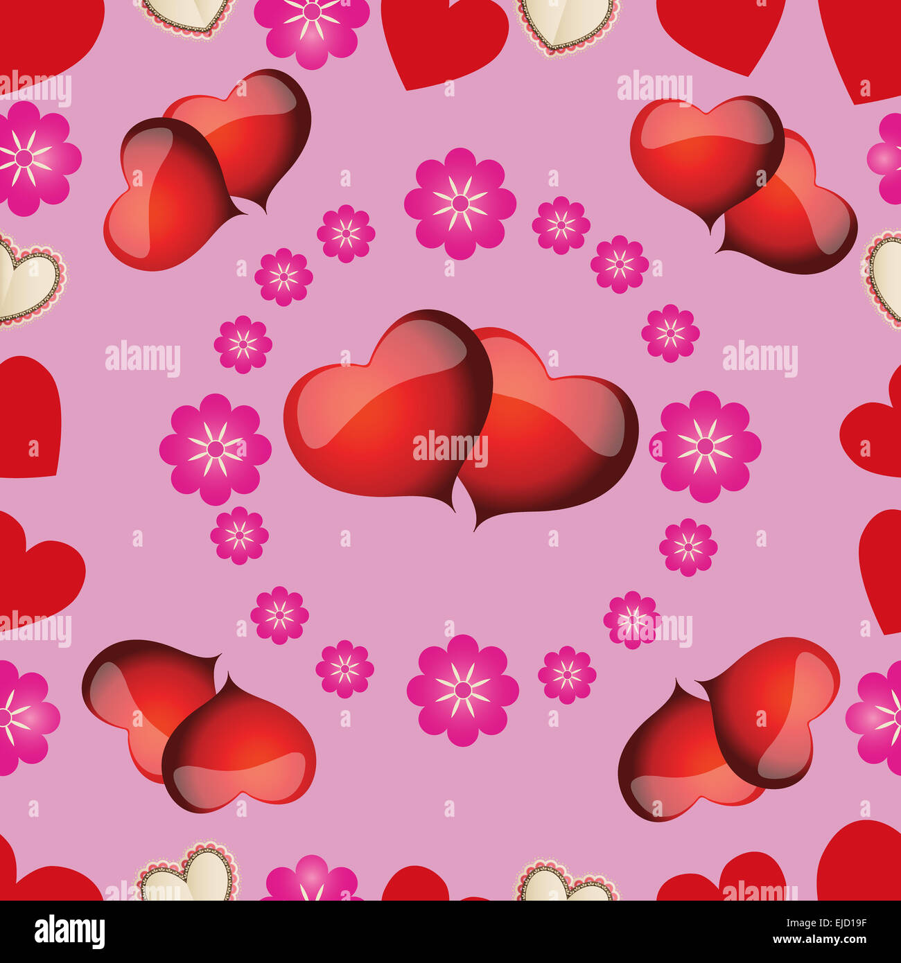 Pink hearts pattern hi-res stock photography and images - Alamy
