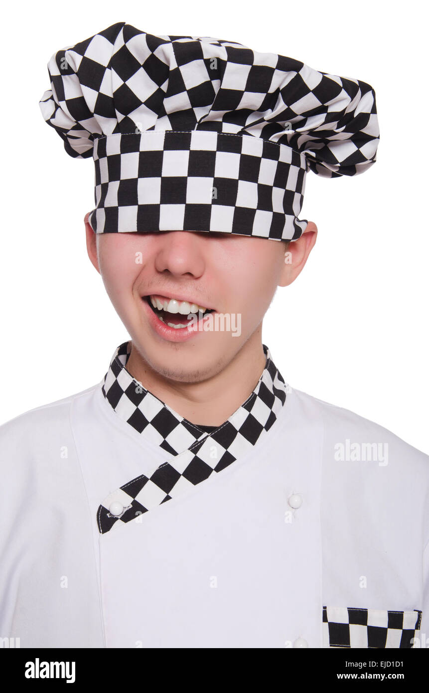 Funny male cook isolated on white Stock Photo - Alamy
