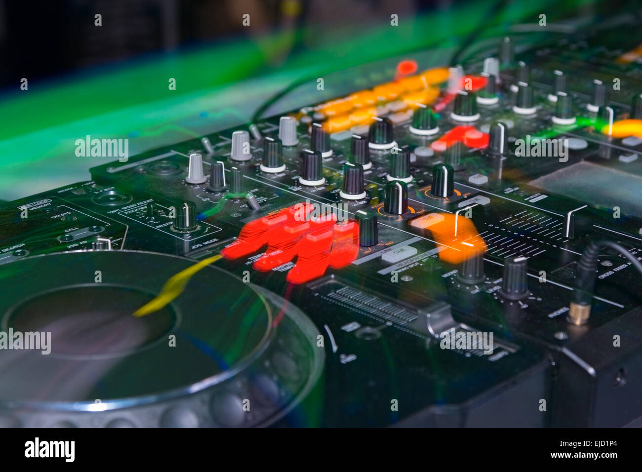 DJ stand in the club glow Stock Photo - Alamy