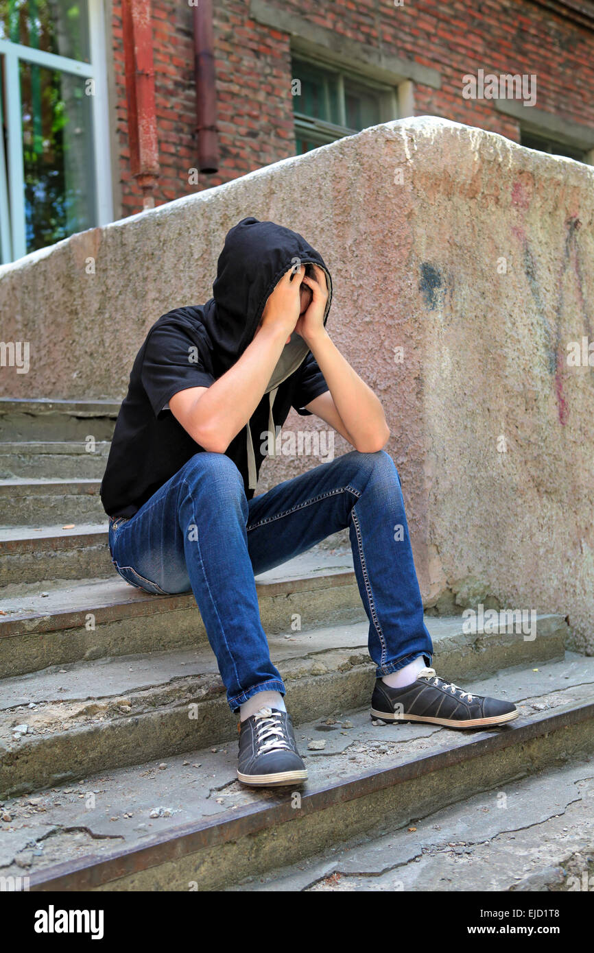Sad Teenager outdoor Stock Photo - Alamy