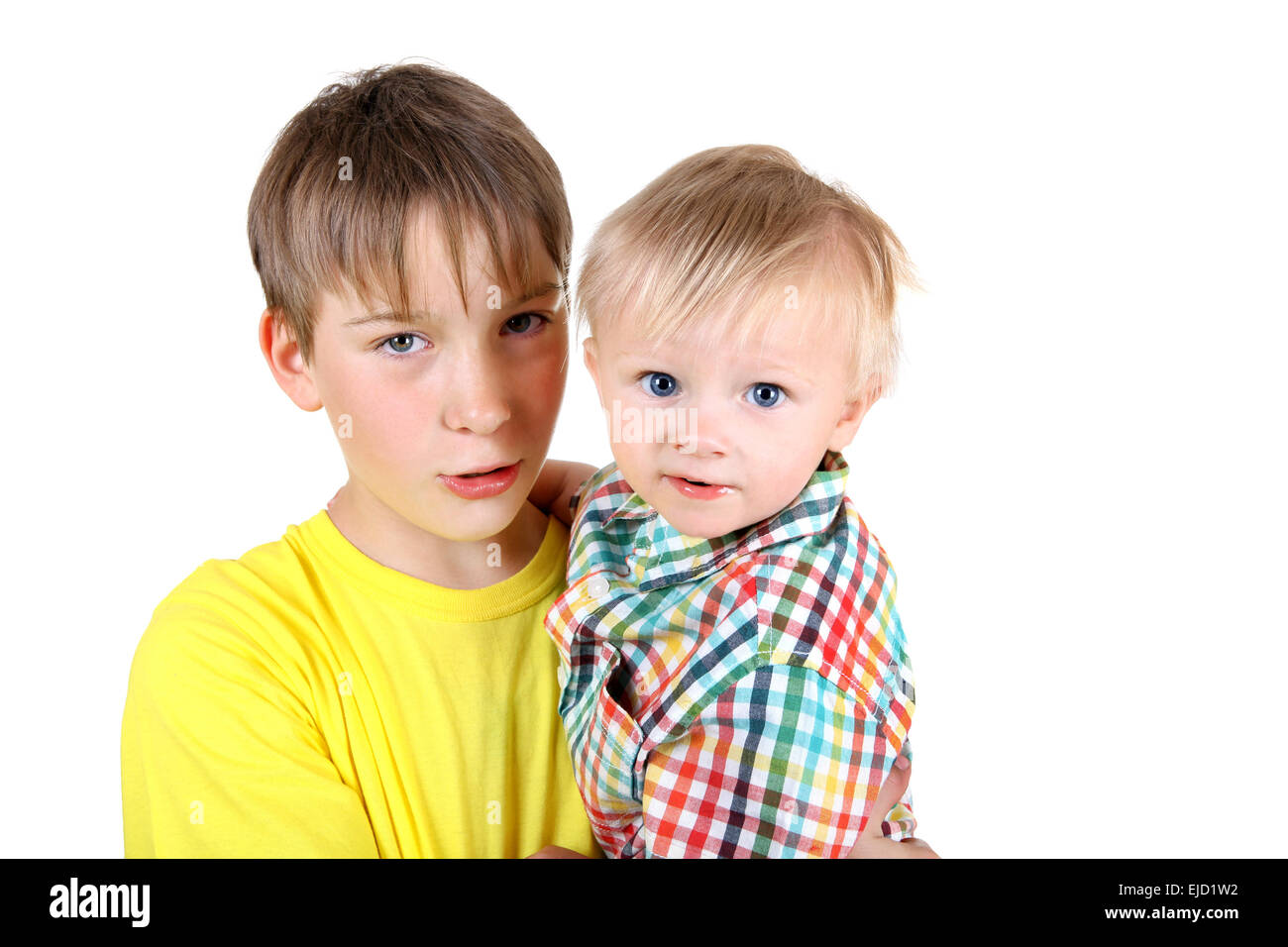 Kid and Baby Boy Stock Photo - Alamy