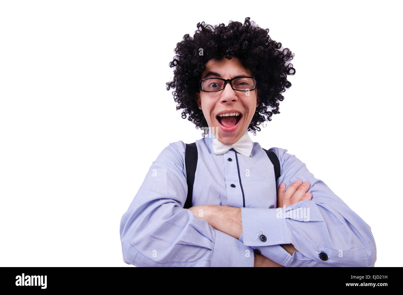 Funny guy isolated on the white background Stock Photo - Alamy