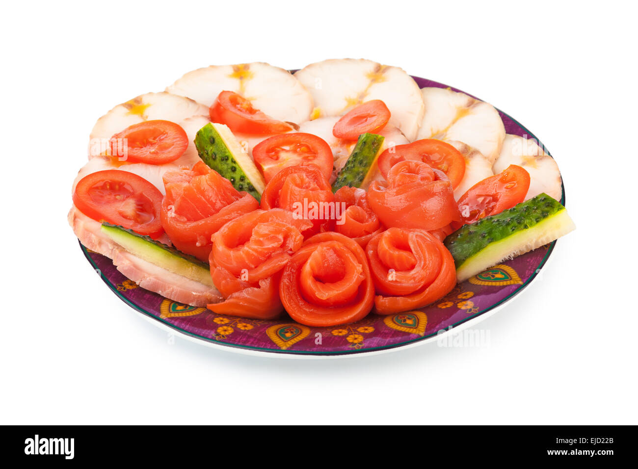 Plate of salmon and sturgeon fish Stock Photo - Alamy