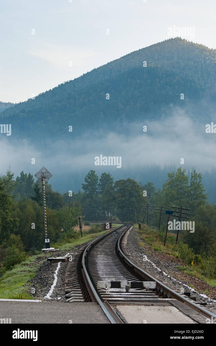 winding railroad in the mountains Stock Photo - Alamy