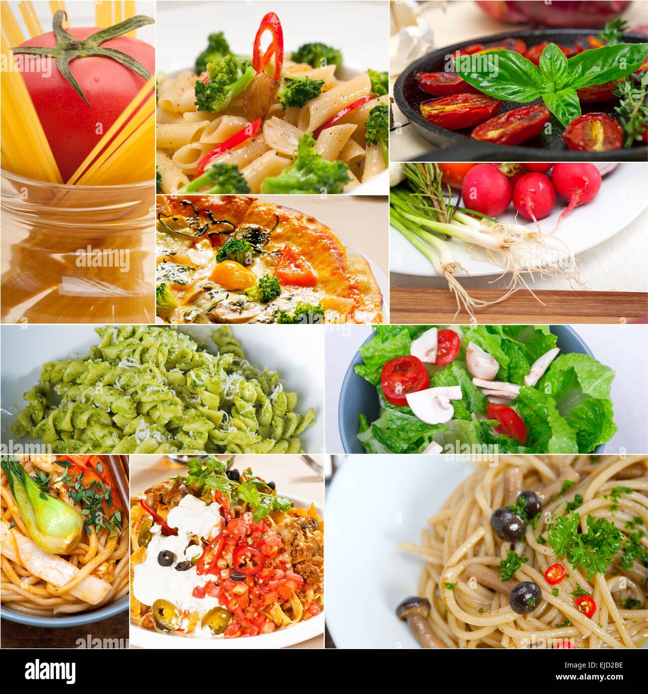 healthy Vegetarian vegan food collage Stock Photo - Alamy