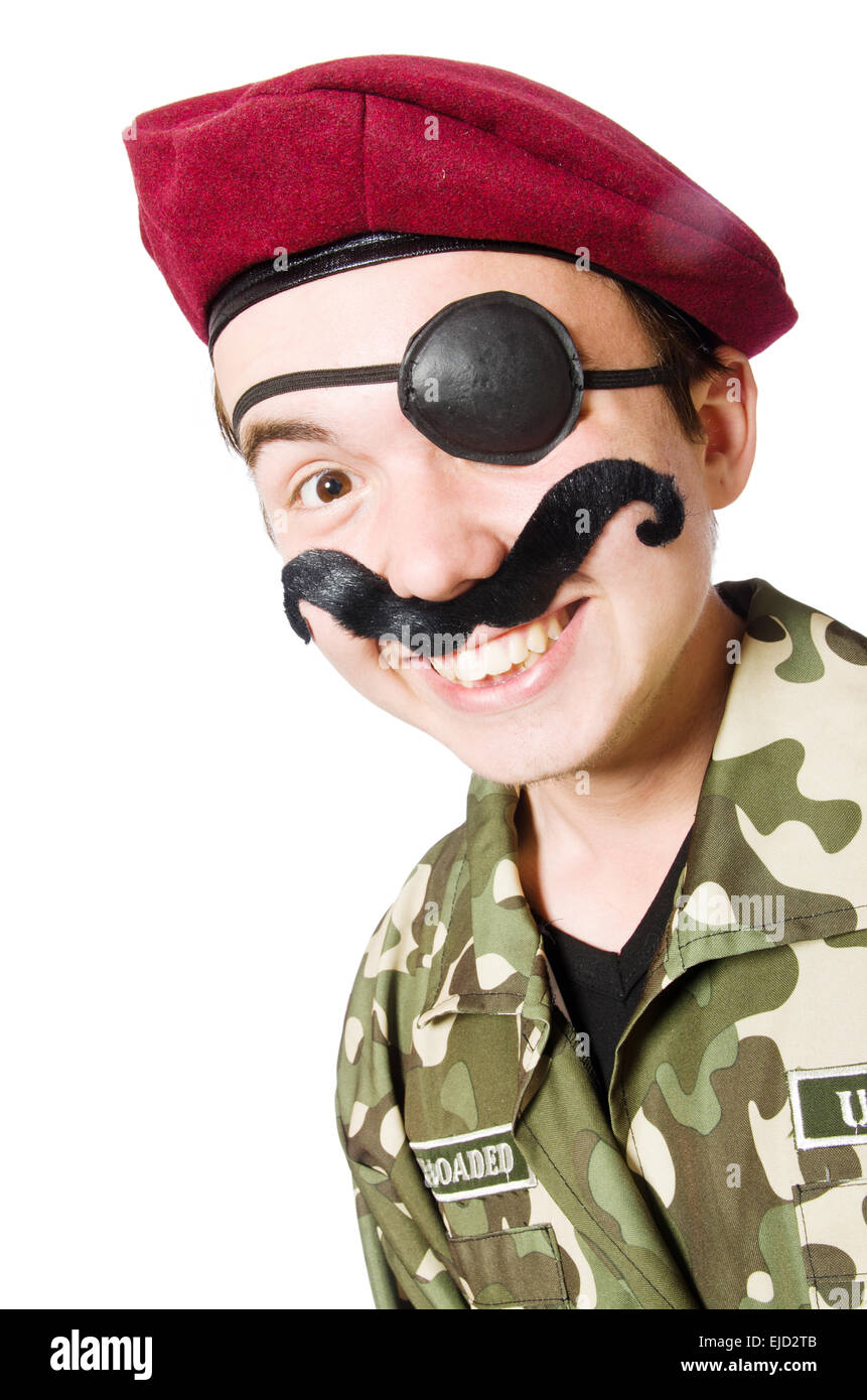 Funny soldier in military concept Stock Photo - Alamy