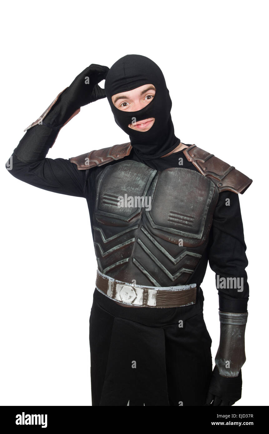 Funny ninja isolated on the white background Stock Photo - Alamy