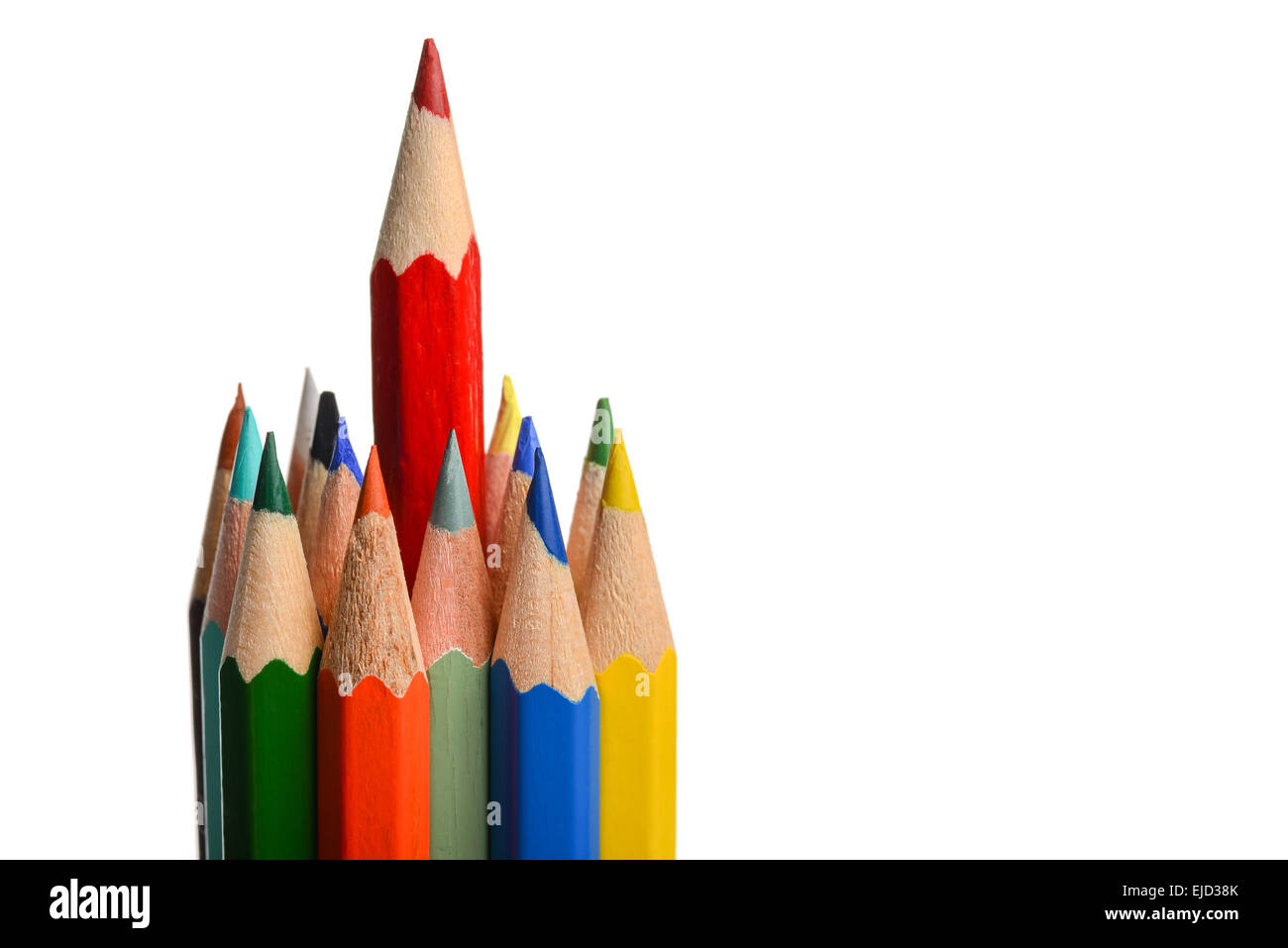 Group of coloring crayons isolated in white background Stock Photo - Alamy
