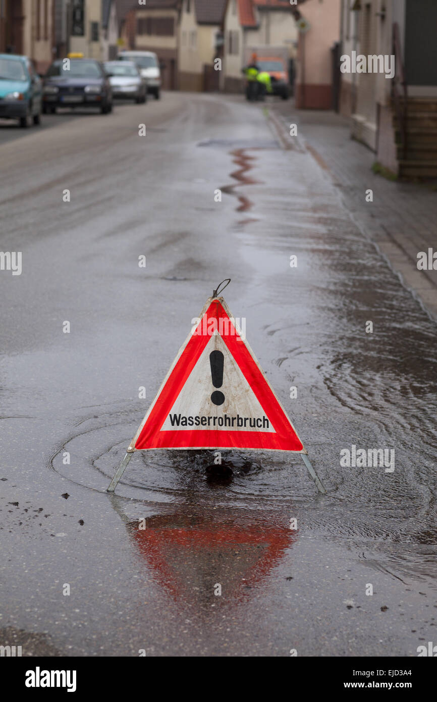 Burst water pipe Stock Photo - Alamy