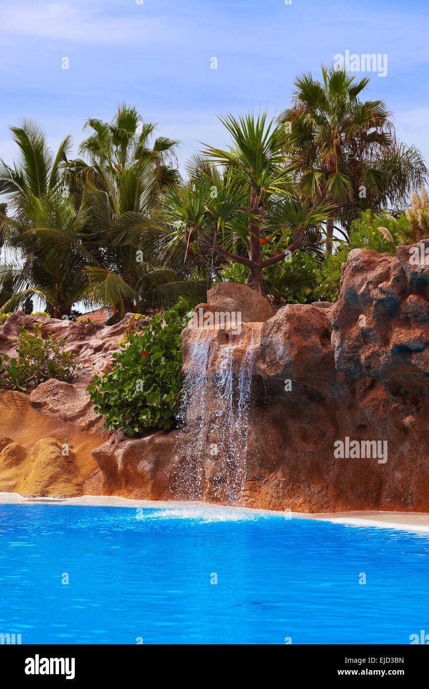 Waterfall in park at Tenerife Canary Stock Photo - Alamy