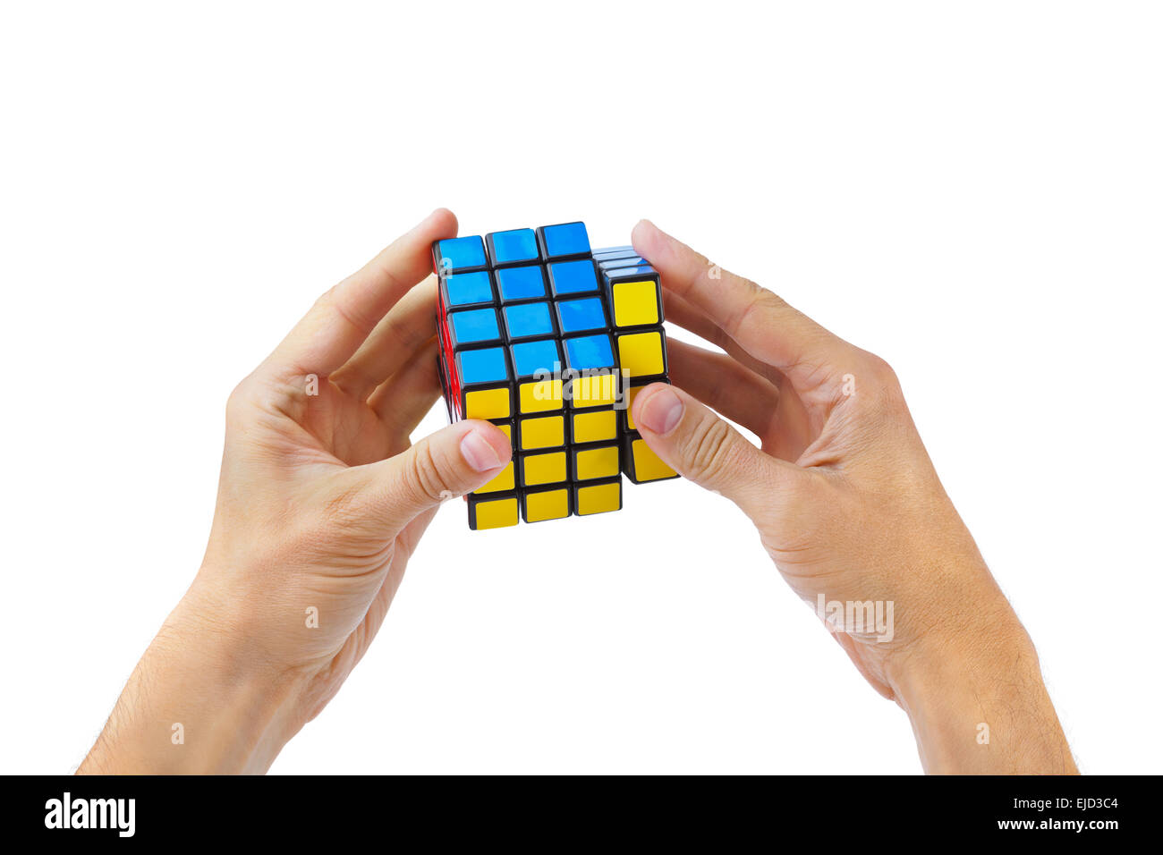 Cube puzzle in hands Stock Photo - Alamy