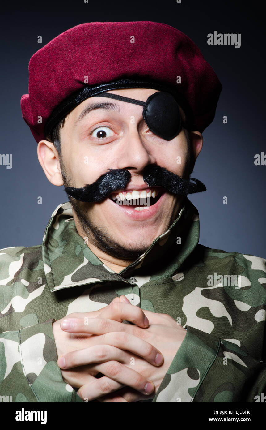 Funny soldier in military concept Stock Photo - Alamy