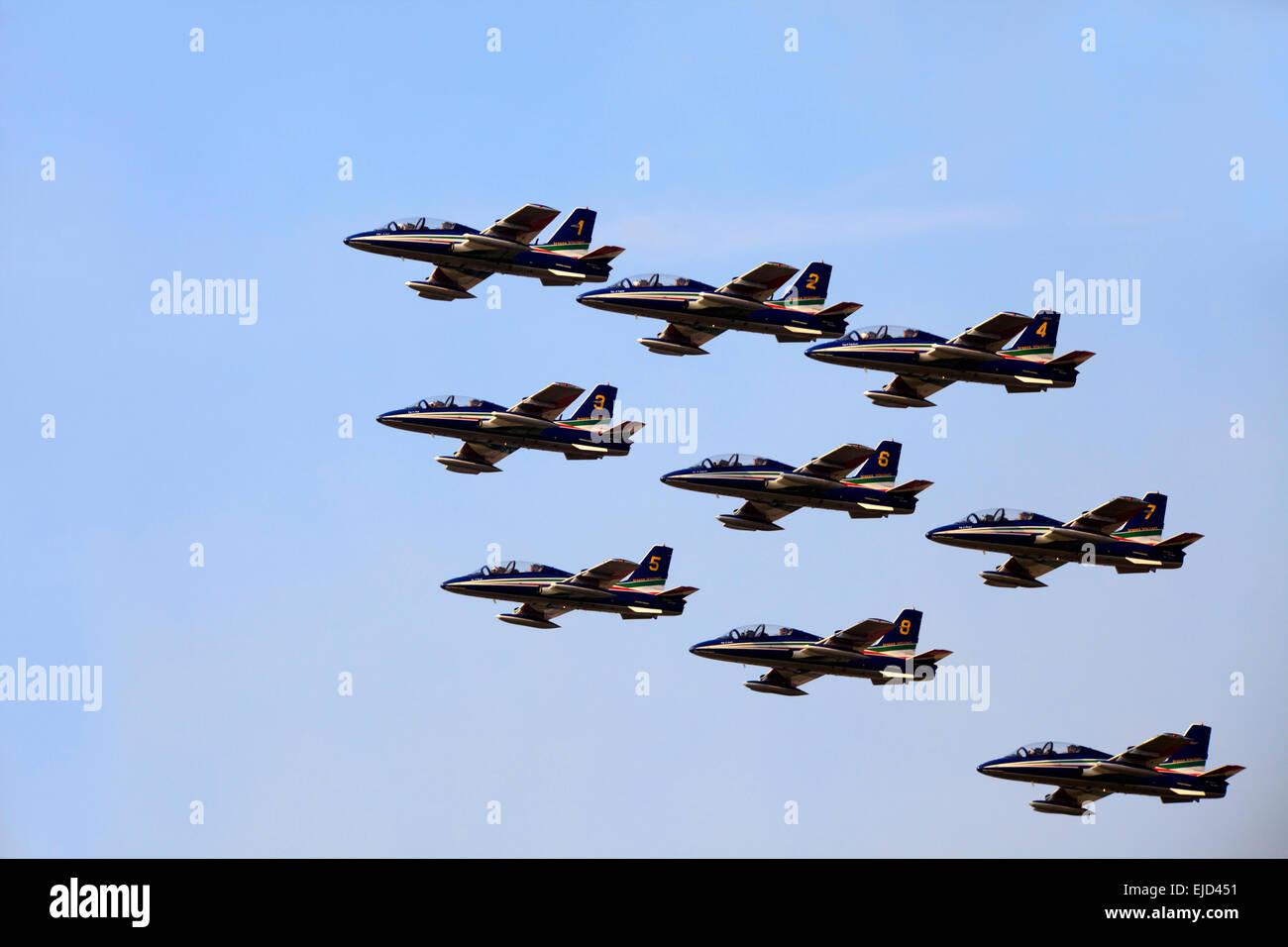 Military airbase Cameri, the Italian acrobatic team "Frecce Tricolori ...