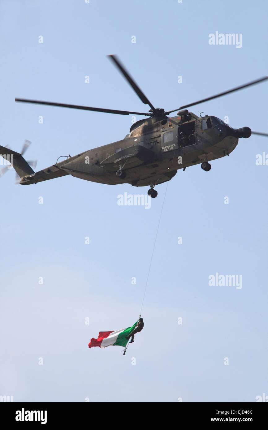 Military airbase Cameri, the Italian acrobatic team "Frecce Tricolori ...