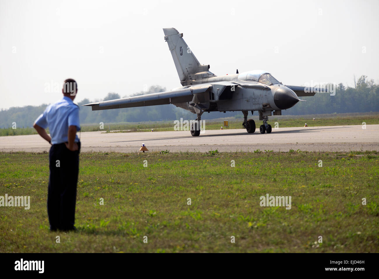 Military airbase Cameri, the Italian acrobatic team "Frecce Tricolori ...