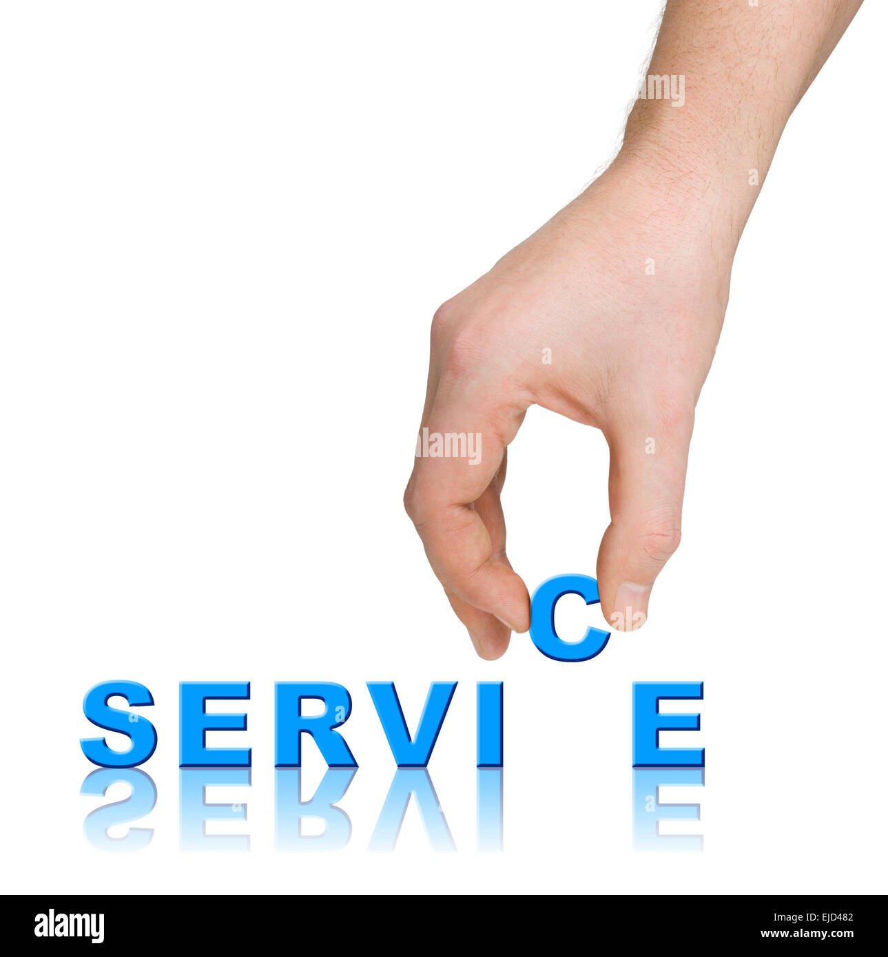 Hand and word Service Stock Photo - Alamy
