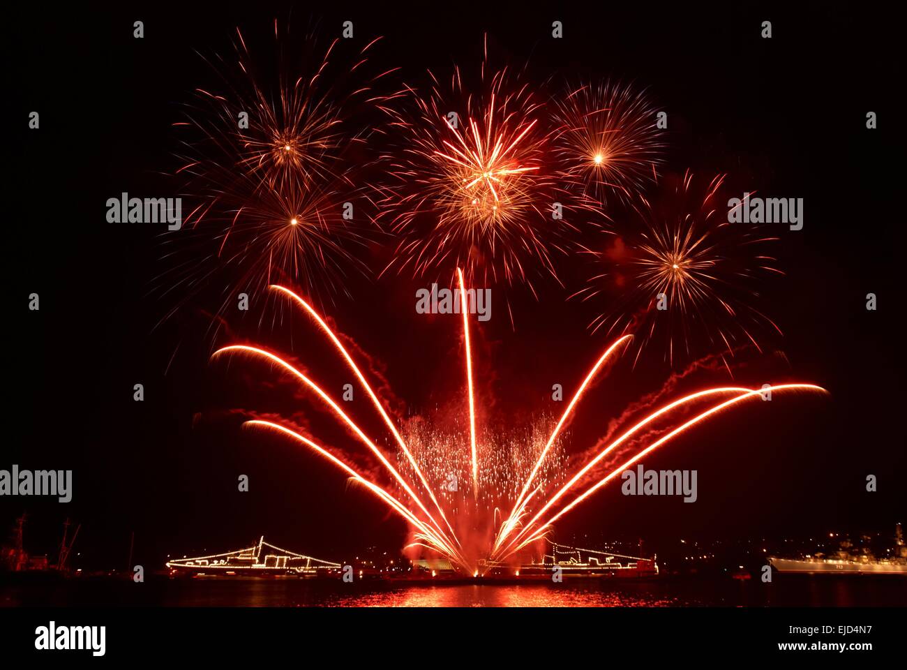 Fireworks ship hi-res stock photography and images - Alamy