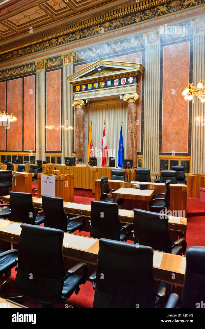 The Federal Council Chamber at the Austrian Parliament building, Vienna ...