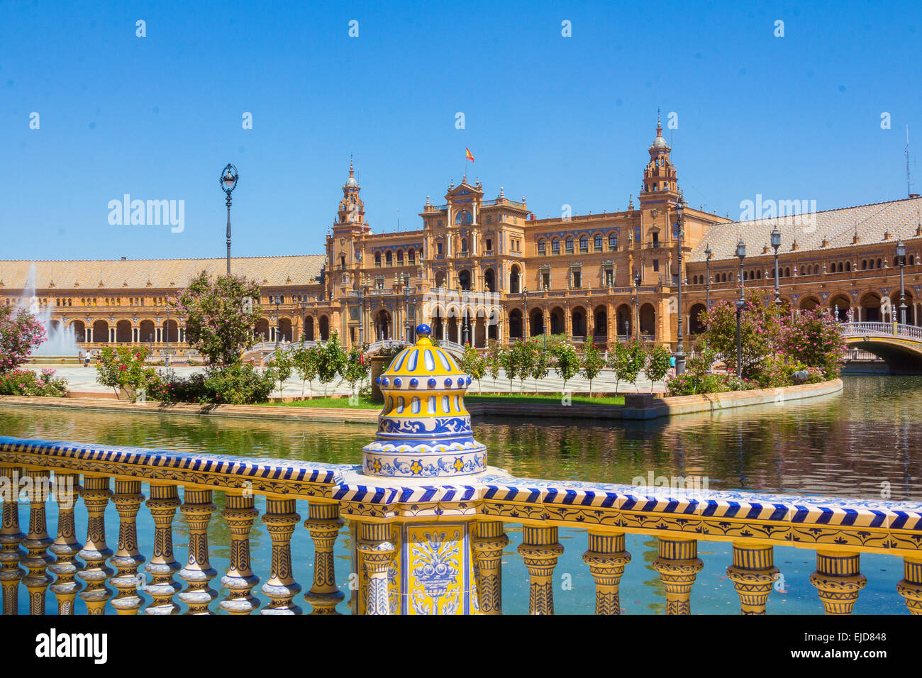 Details of the railing decorated ceramic Pond from the famous Plaza of ...