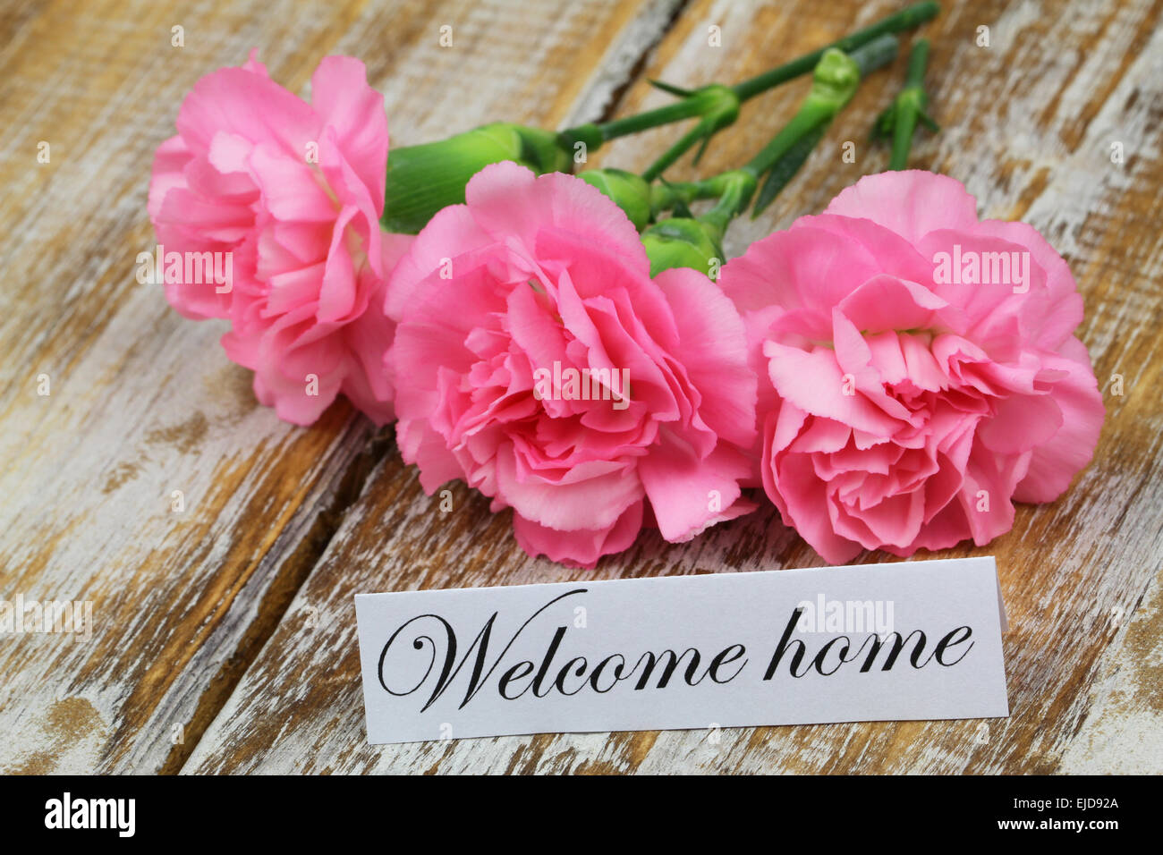Welcome home card with flowers hi-res stock photography and images - Alamy
