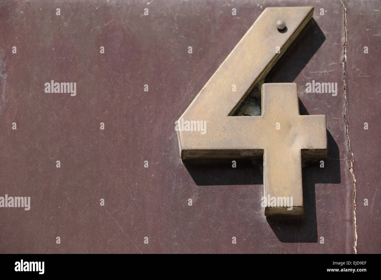 Sign house number four hi-res stock photography and images - Alamy