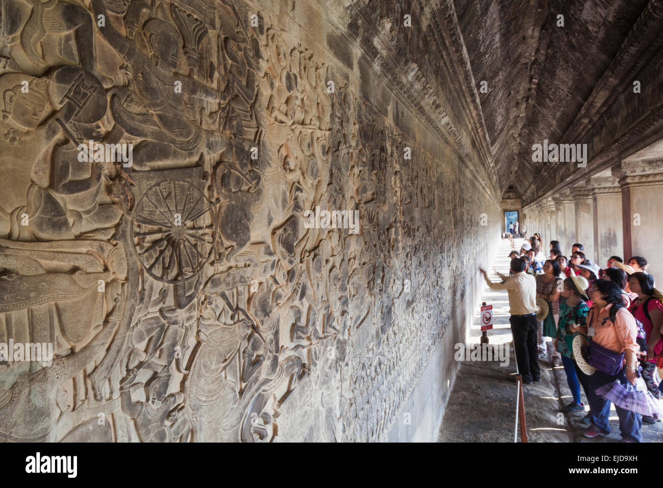 Cambodia, Siem Reap, Angkor Wat, Reliefs depicting The Ramayana Epic ...