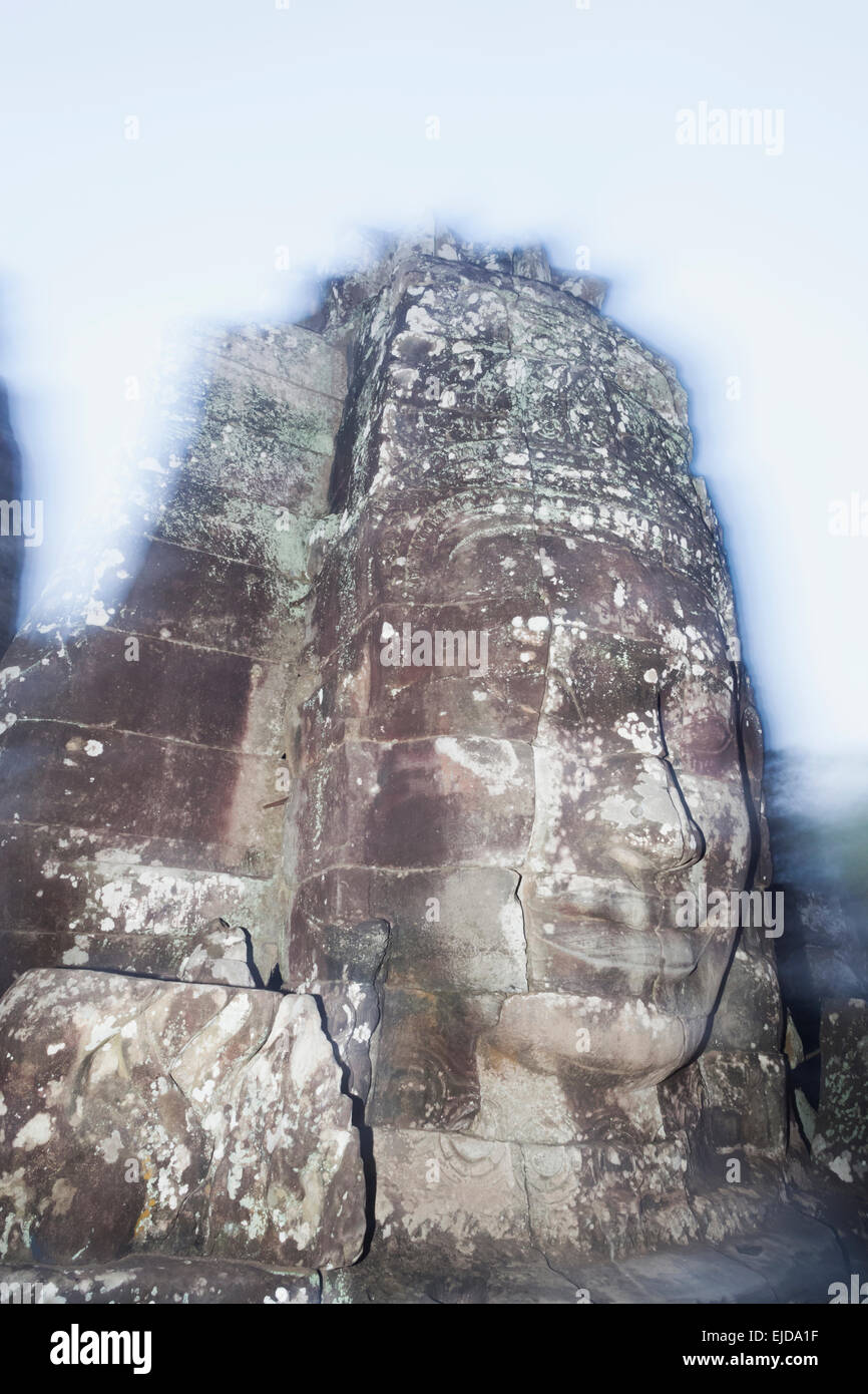 Cambodia, Siem Reap, Angkor Wat, Bayon Temple, Buddha Head Stock Photo ...
