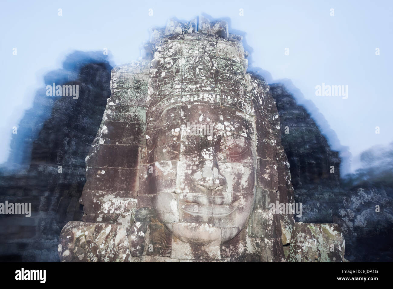 Cambodia, Siem Reap, Angkor Wat, Bayon Temple, Buddha Head Stock Photo ...