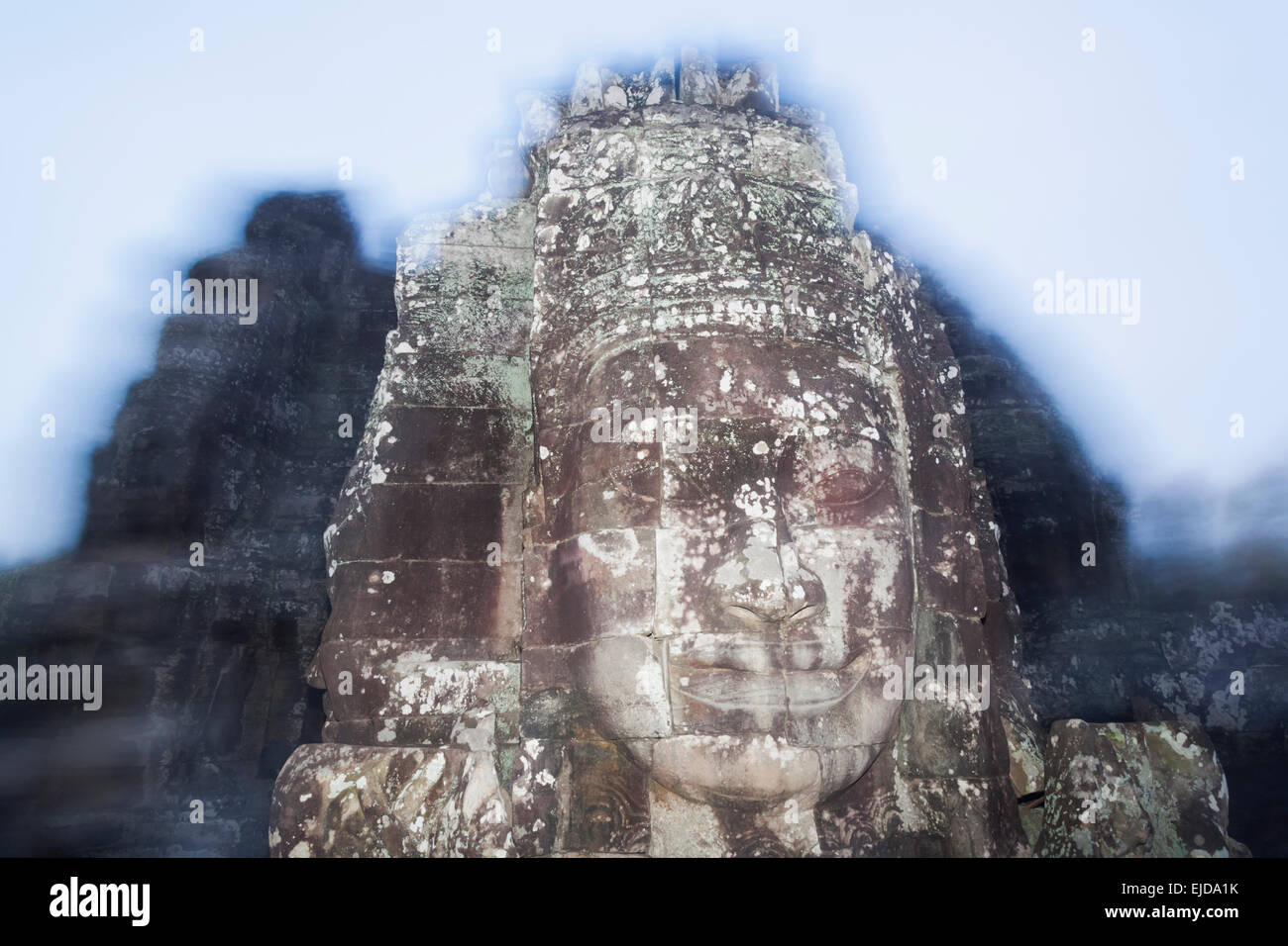 Cambodia, Siem Reap, Angkor Wat, Bayon Temple, Buddha Head Stock Photo ...