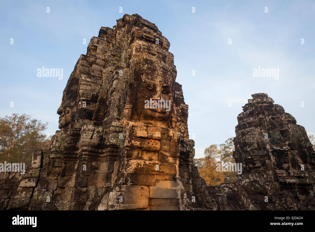 Cambodia, Siem Reap, Angkor Wat, Bayon Temple, Buddha Head Stock Photo ...