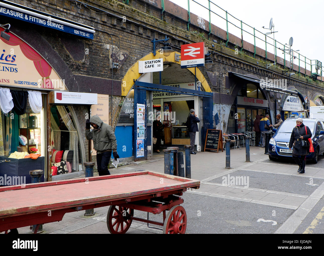 Business premises in Brixton Station Road under Brixton railway arches ...