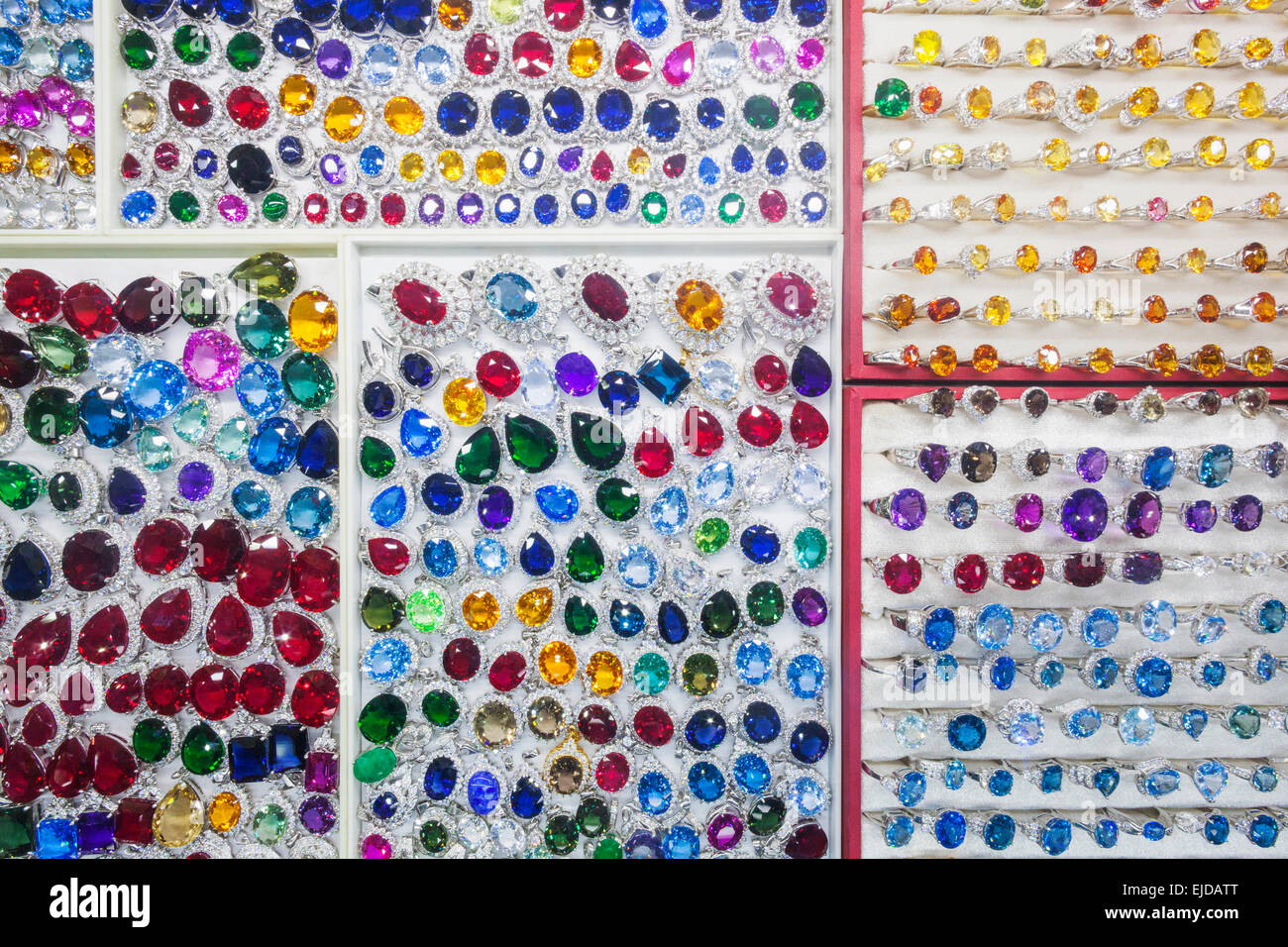 Cambodia, Siem Reap, The Old Market, Gemstone Store Display Stock Photo ...