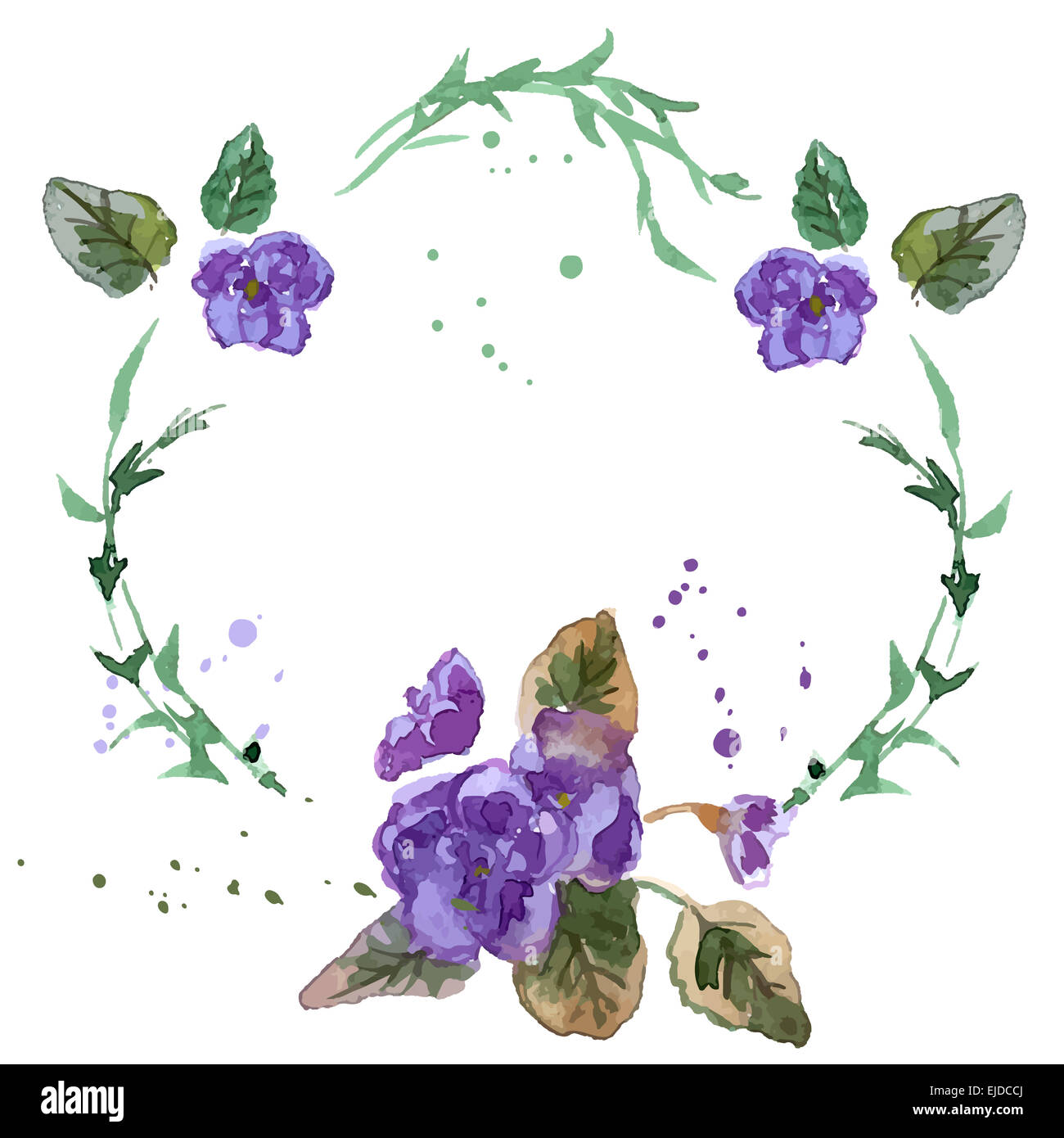 Watercolor violet flower hi-res stock photography and images - Alamy