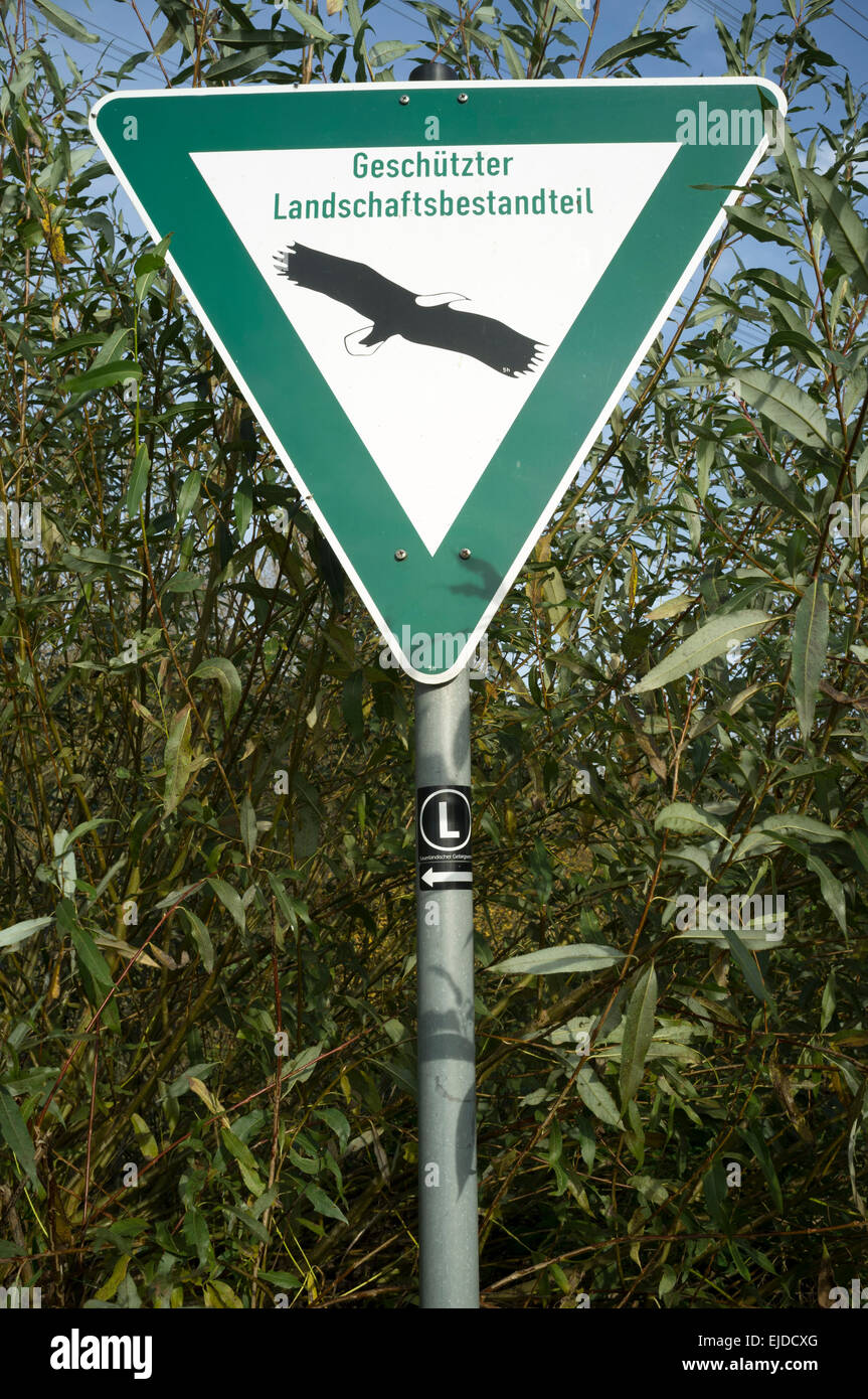 Birds of prey sign (German) Leichlingen, Germany Stock Photo - Alamy