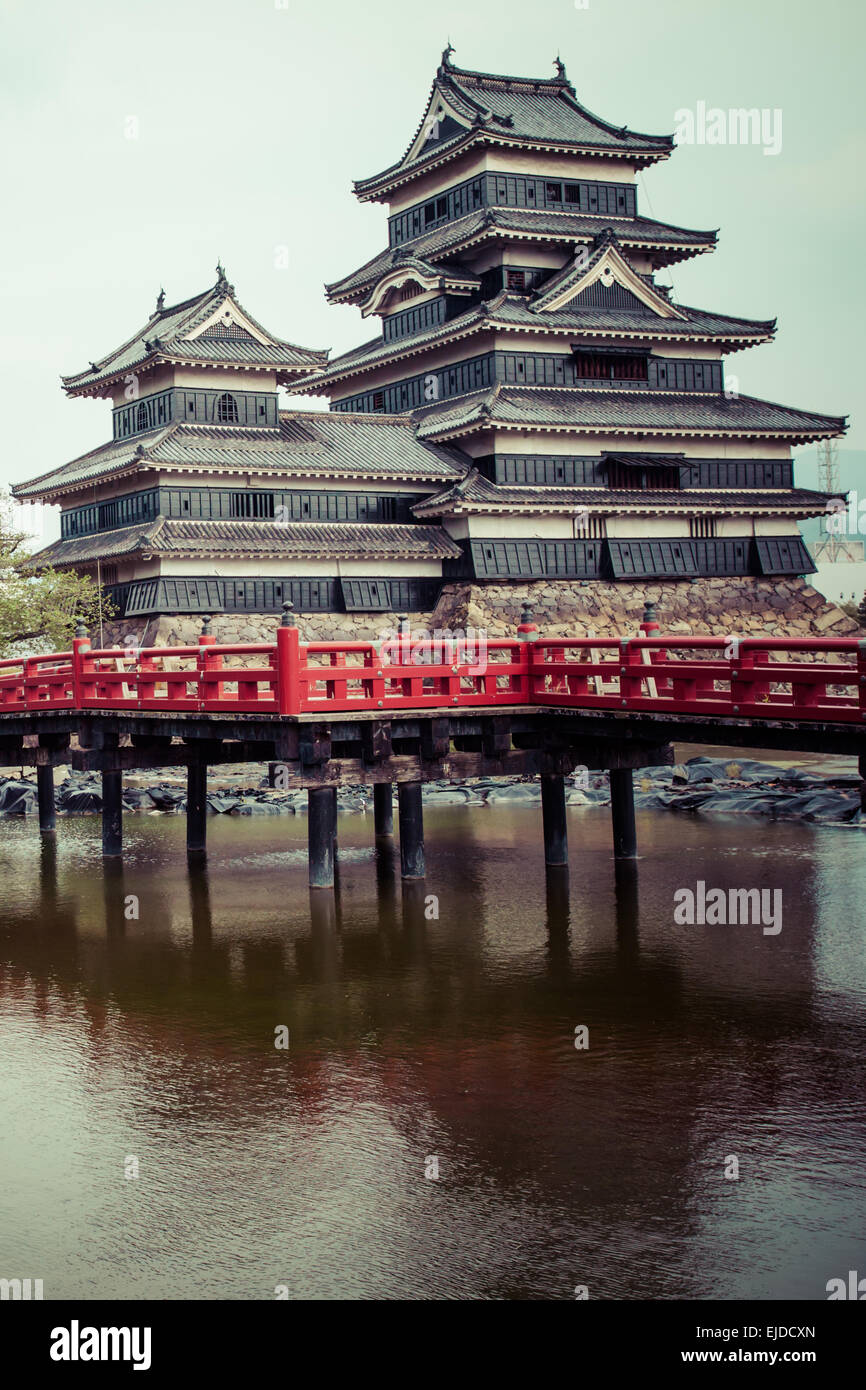 Beautiful medieval castle Matsumoto in the eastern Honshu, Japan Stock ...