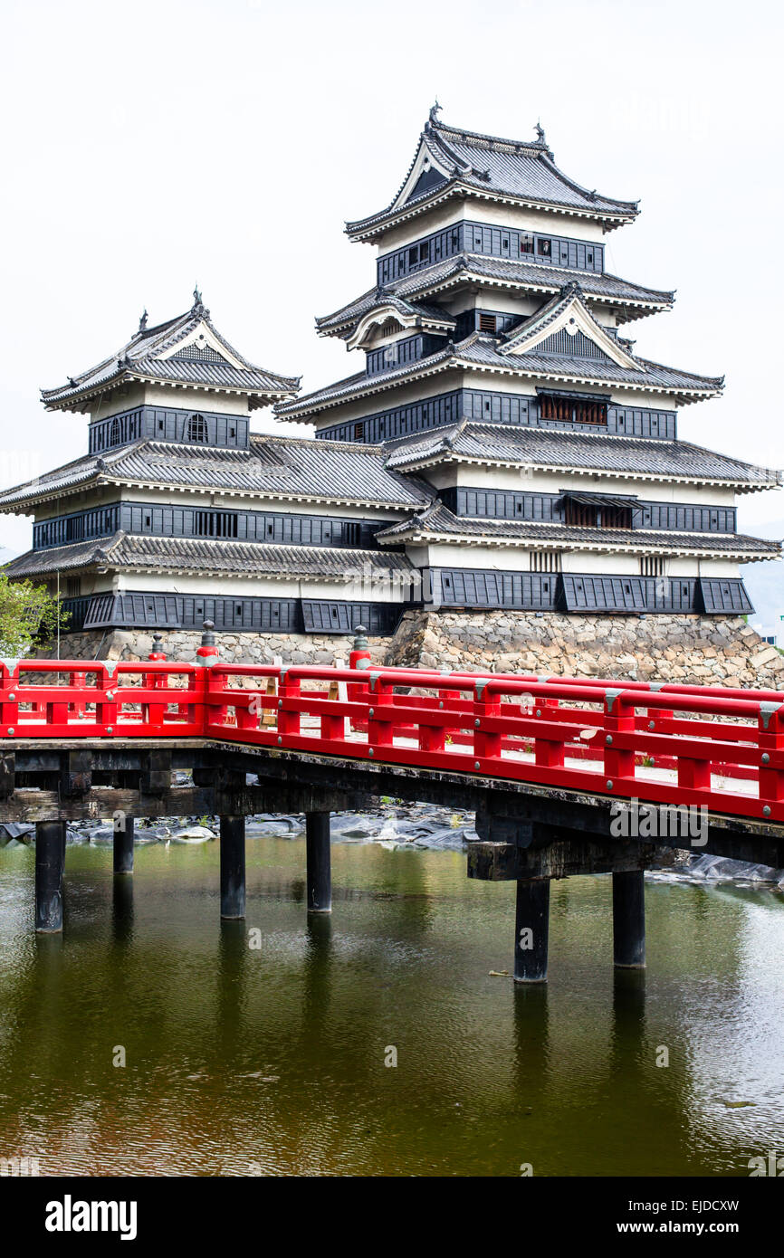 Beautiful medieval castle Matsumoto in the eastern Honshu, Japan Stock ...