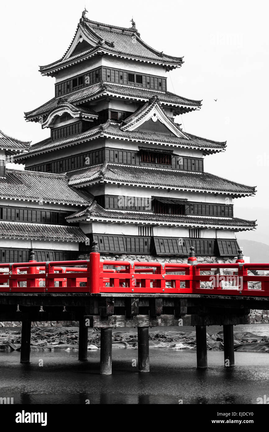 Beautiful medieval castle Matsumoto in the eastern Honshu, Japan Stock ...