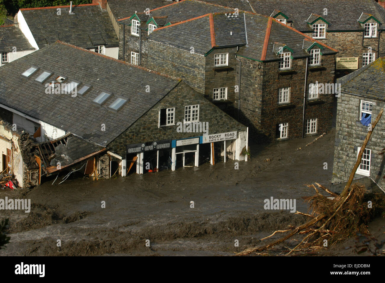 Boscastle floods Emergency services at the scene after a wall of water ...
