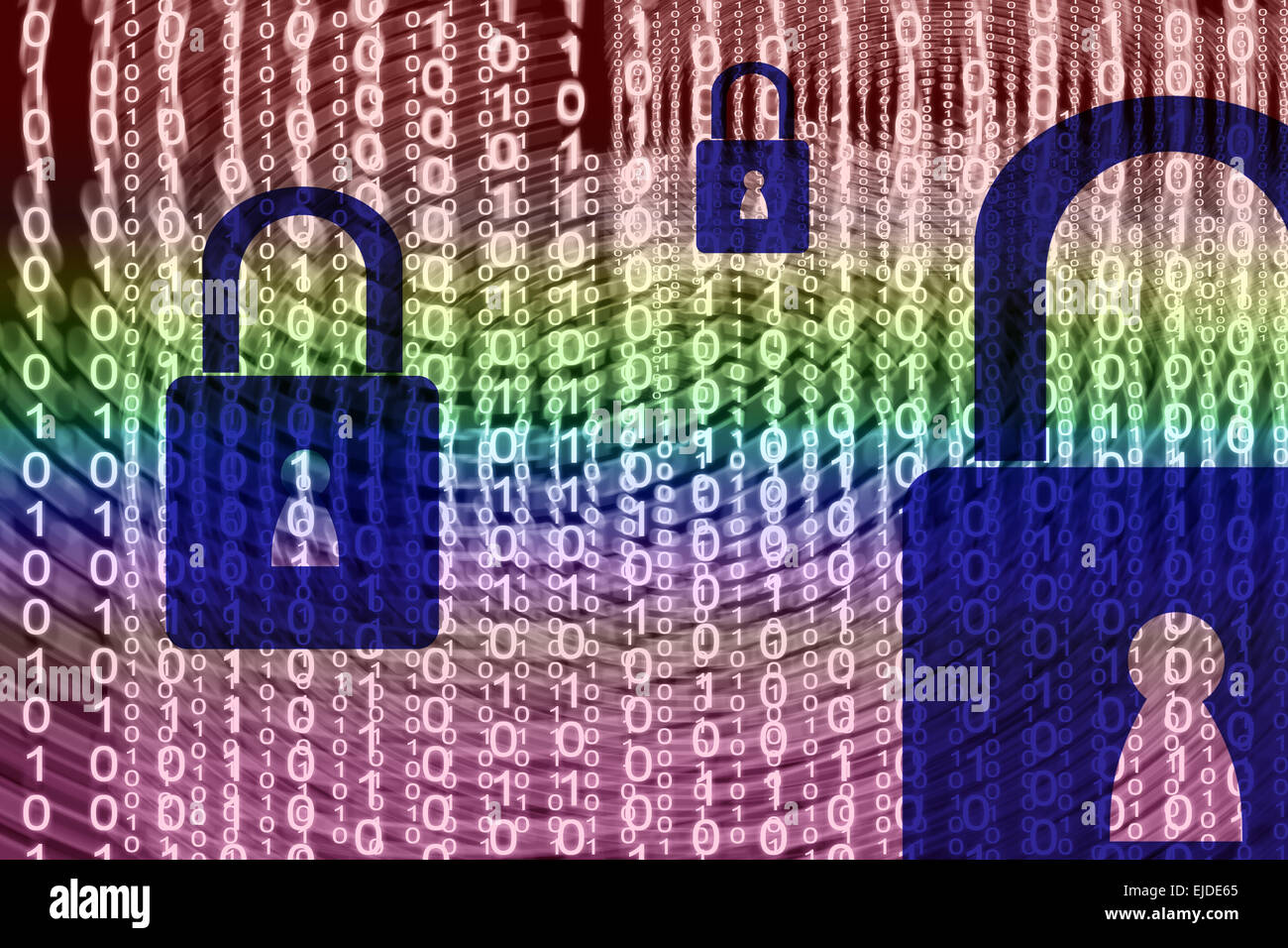 Data security design with blue padlocks and binary code Stock Photo - Alamy