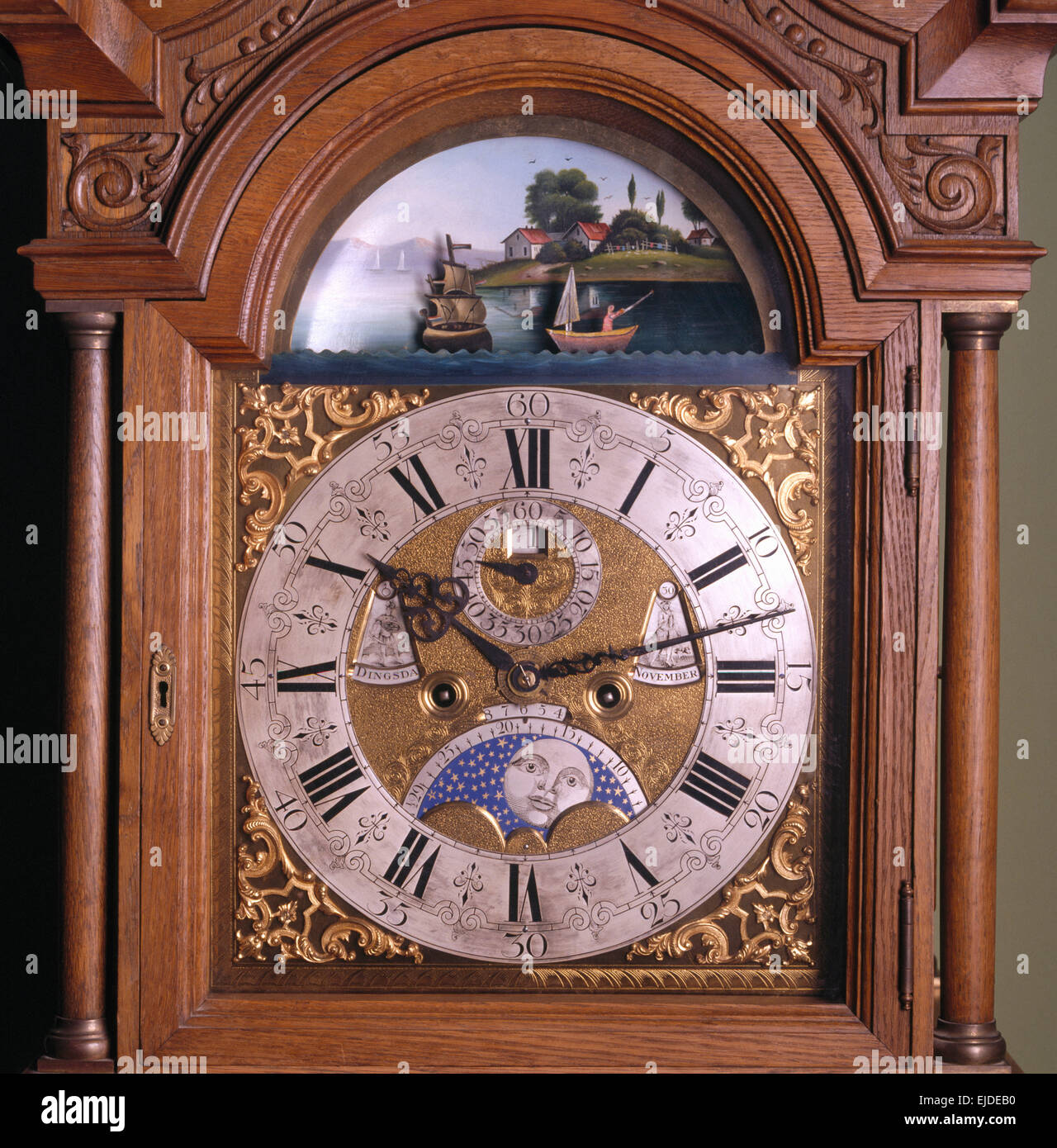 Close-up of antique long case clock Stock Photo - Alamy