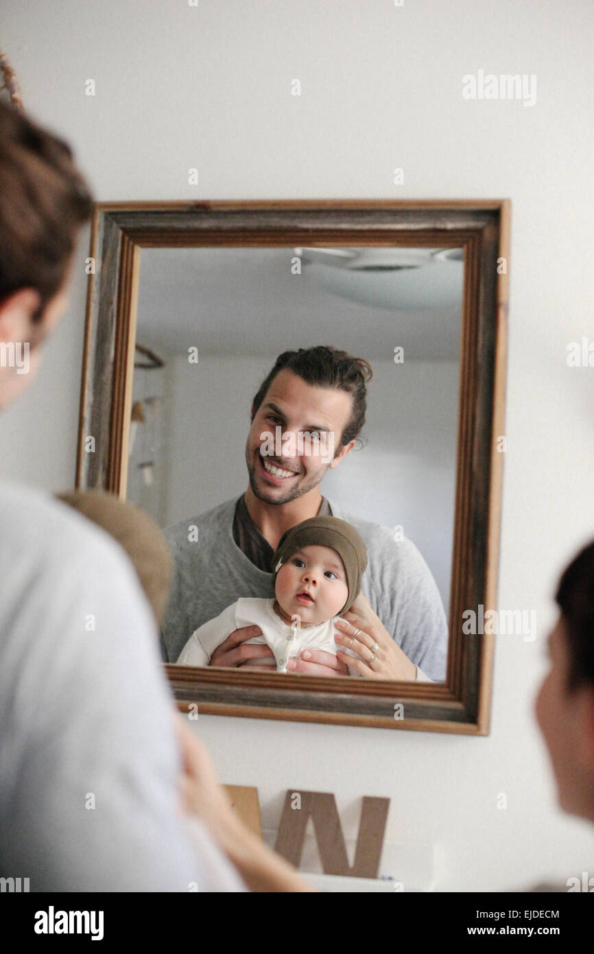 Baby and mirror hi-res stock photography and images - Alamy