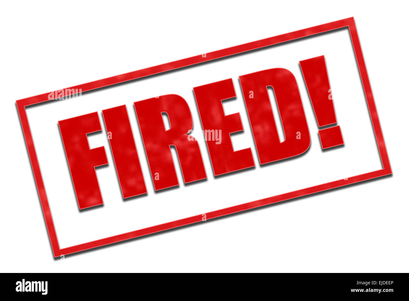 Aged rubber stamp text saying the text fired Stock Photo - Alamy