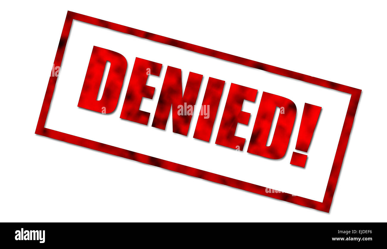 Aged rubber stamp text saying the text denied Stock Photo - Alamy