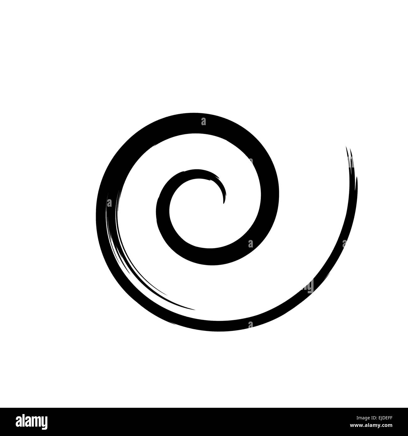 A single black swirl on a white background Stock Photo - Alamy