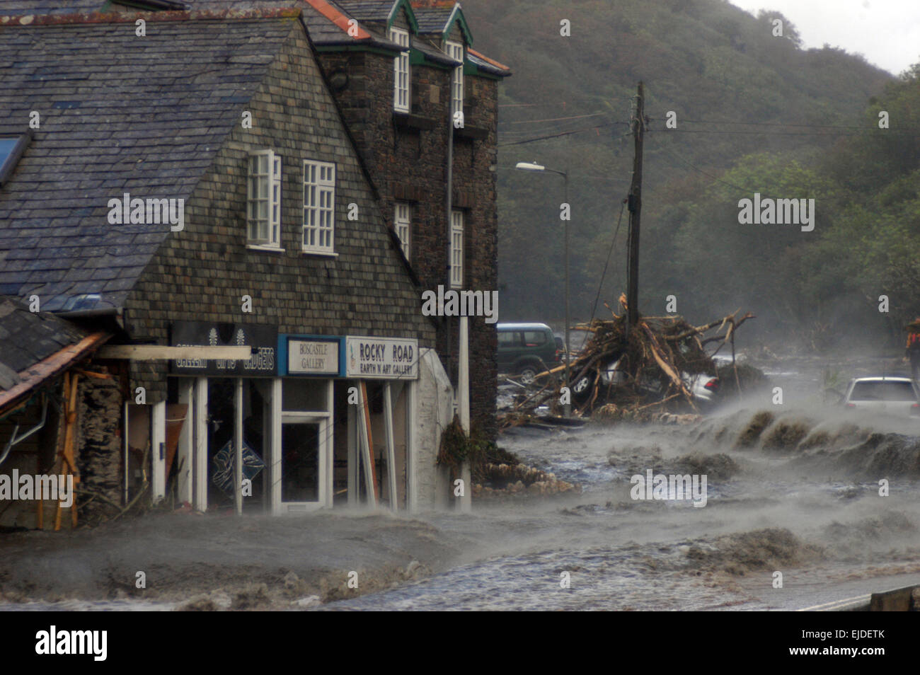 Boscastle floods Emergency services at the scene after a wall of water ...