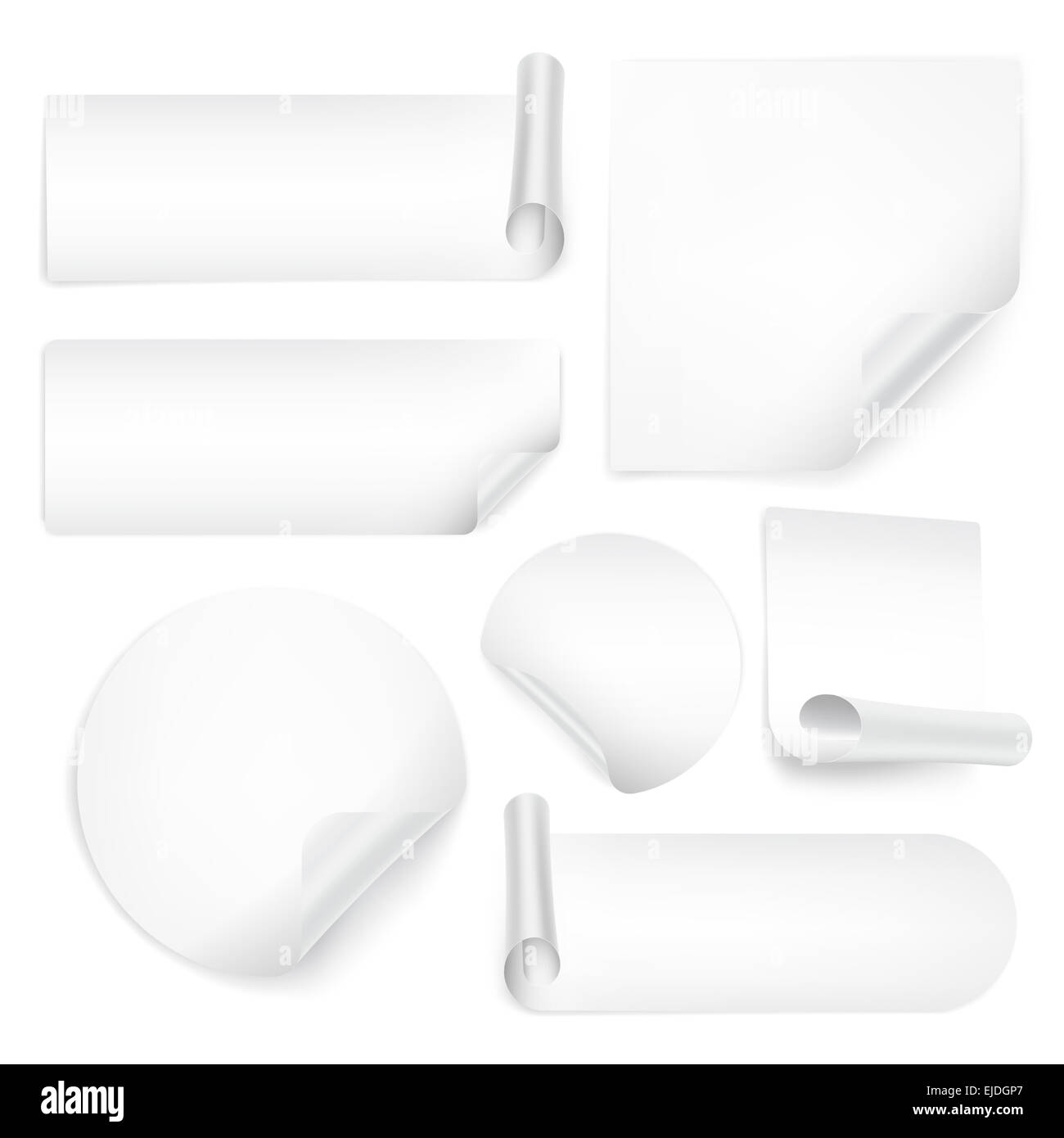 Set Of Blank Stickers Stock Photo - Alamy