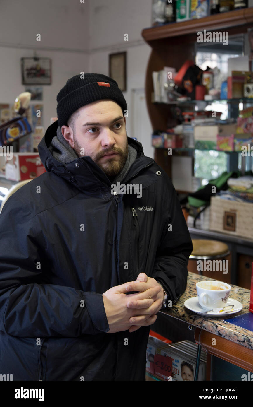 Artist Clemens Behr (Germany) artist, in a bar in Rome Stock Photo - Alamy