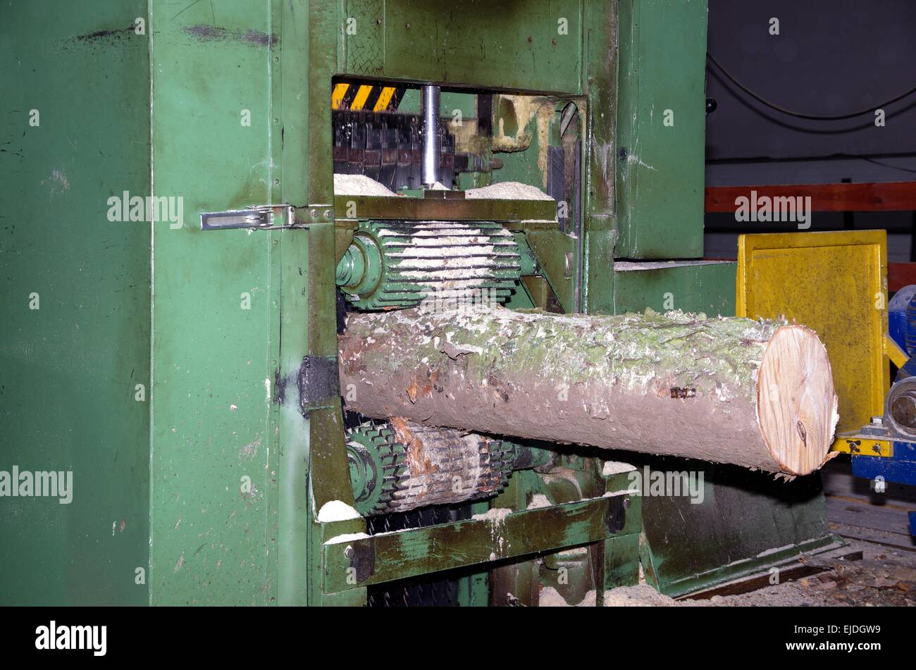an interior of a big saw mill Stock Photo - Alamy